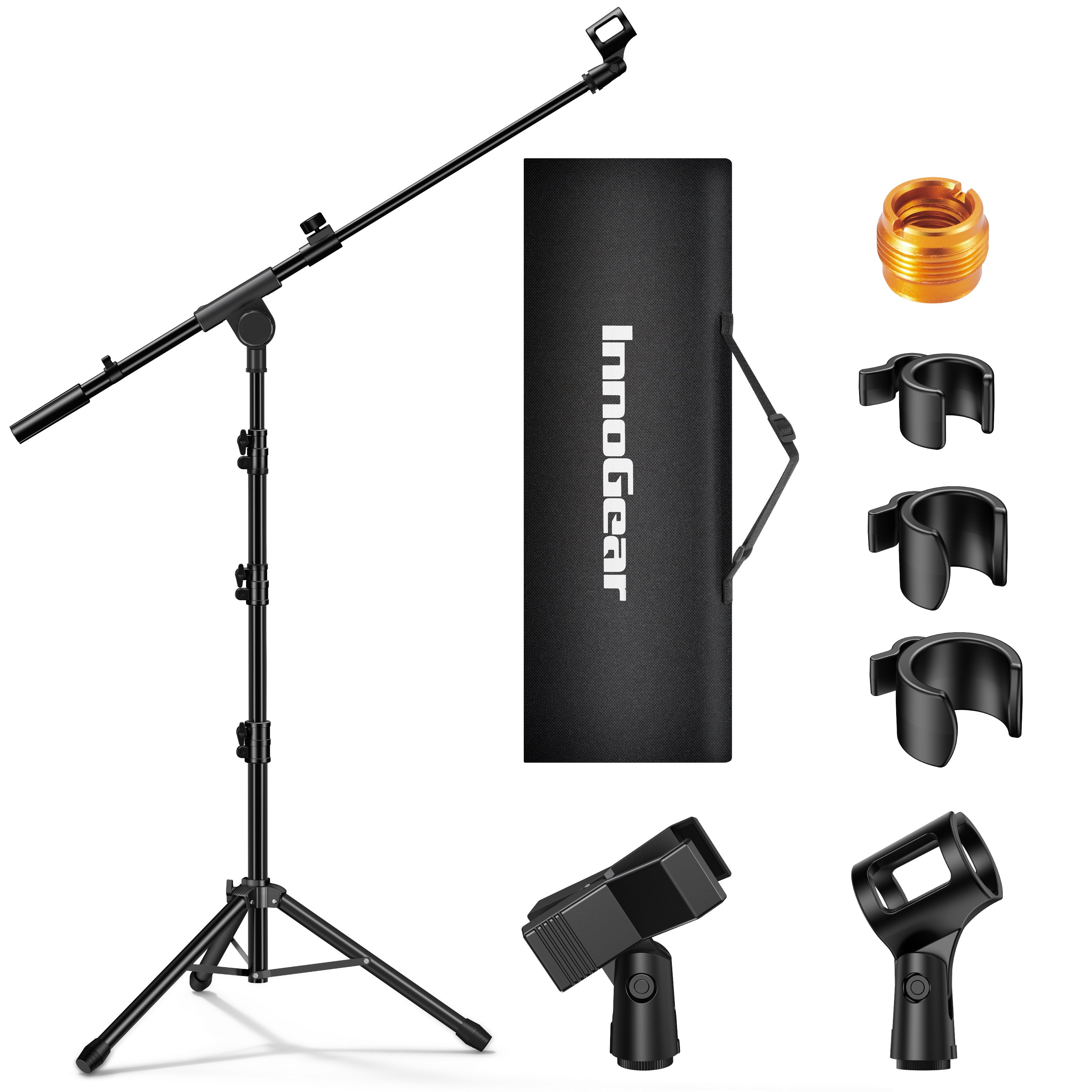 InnoGear Microphone Stand, Tripod Boom Arm Floor Mic Stand Height Adju