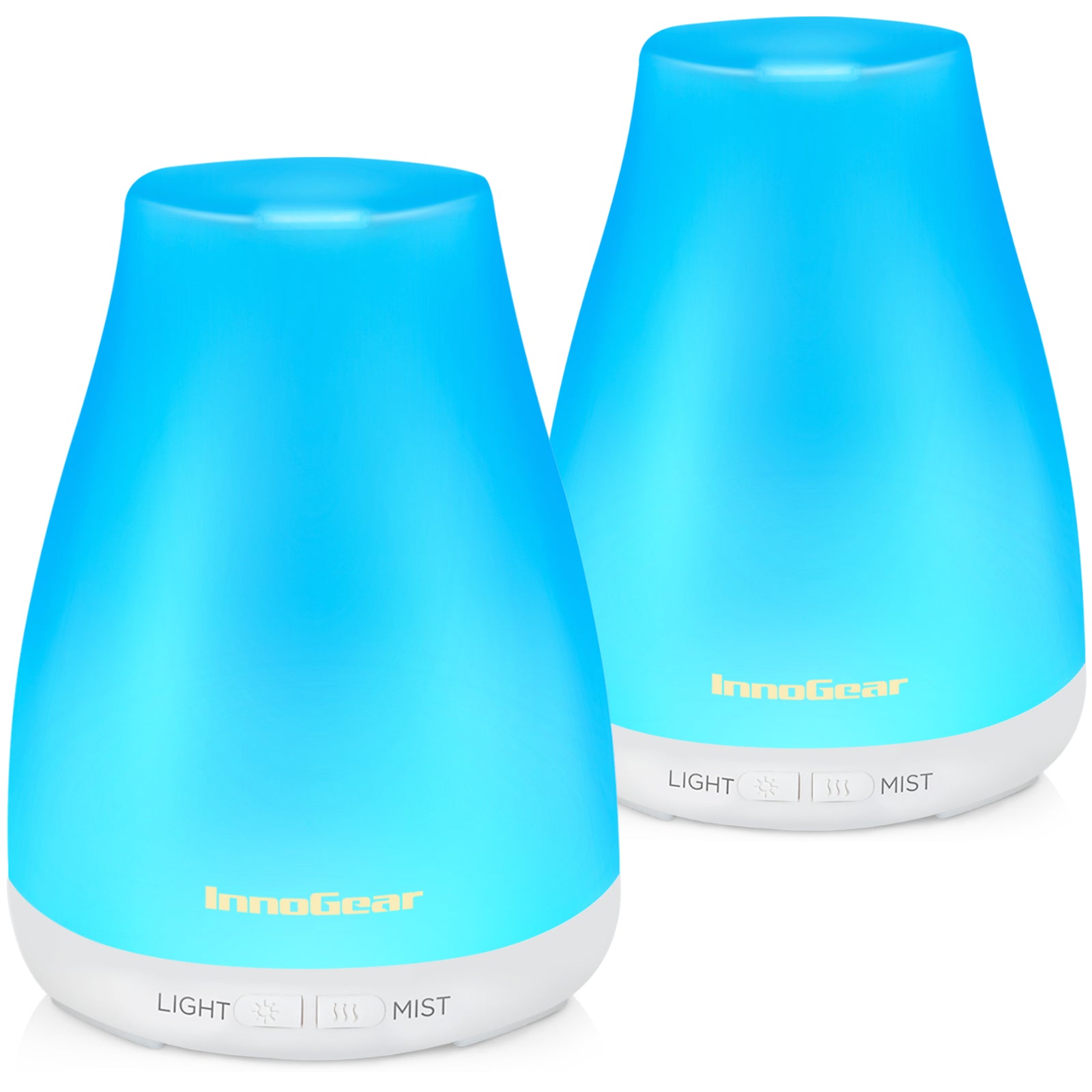 InnoGear Essential Oil Diffuser, 2 Pack Premium 5-in-1 Aromatherapy Hu
