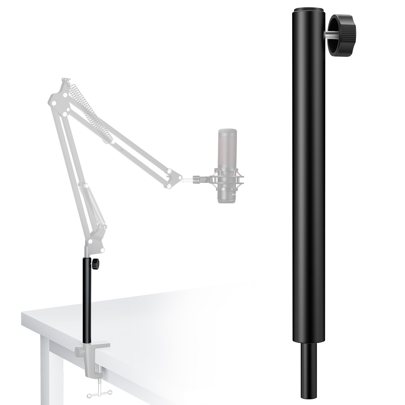 InnoGear Microphone Boom Arm Extension Tube Aluminum Alloy Mic Stand E