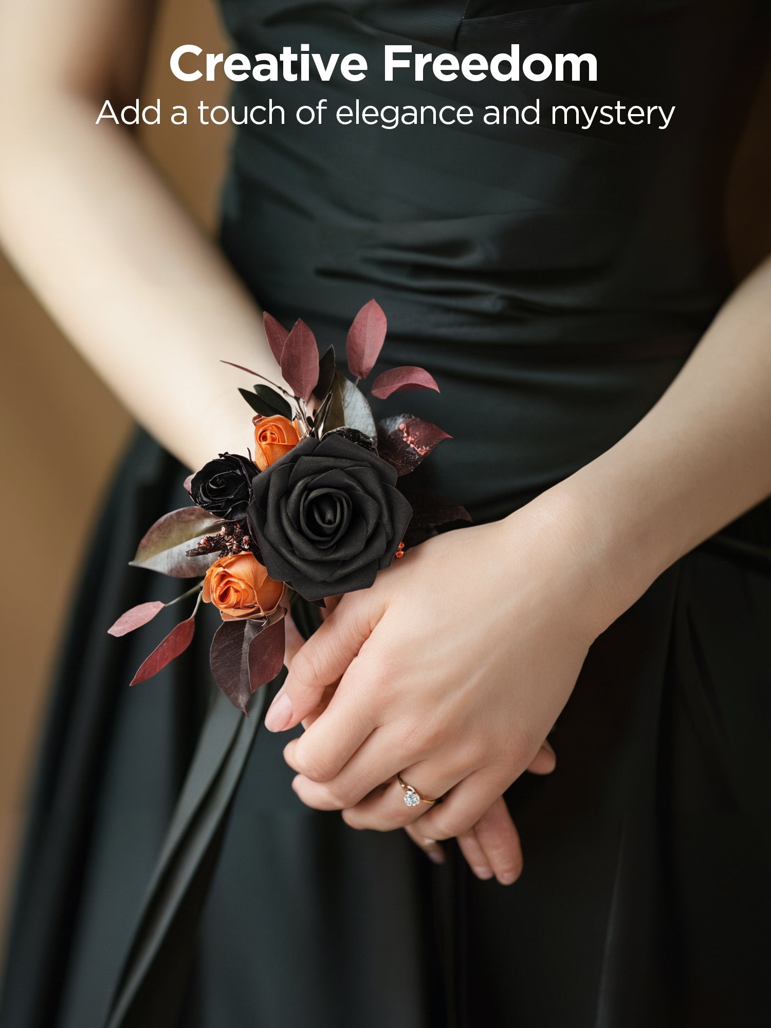 InnoGear Artificial Roses Foam Flowers, 50 Pcs Black Roses Artificial