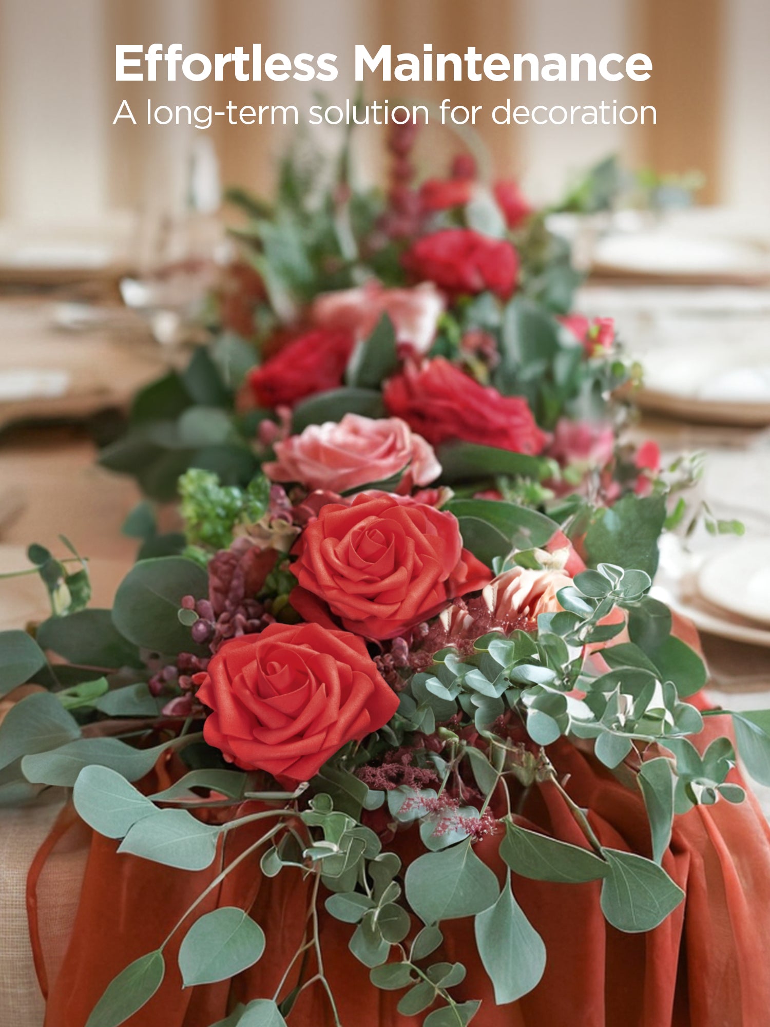 InnoGear Artificial Roses Foam Flowers, 50 Pcs Red Roses Artificial Fl