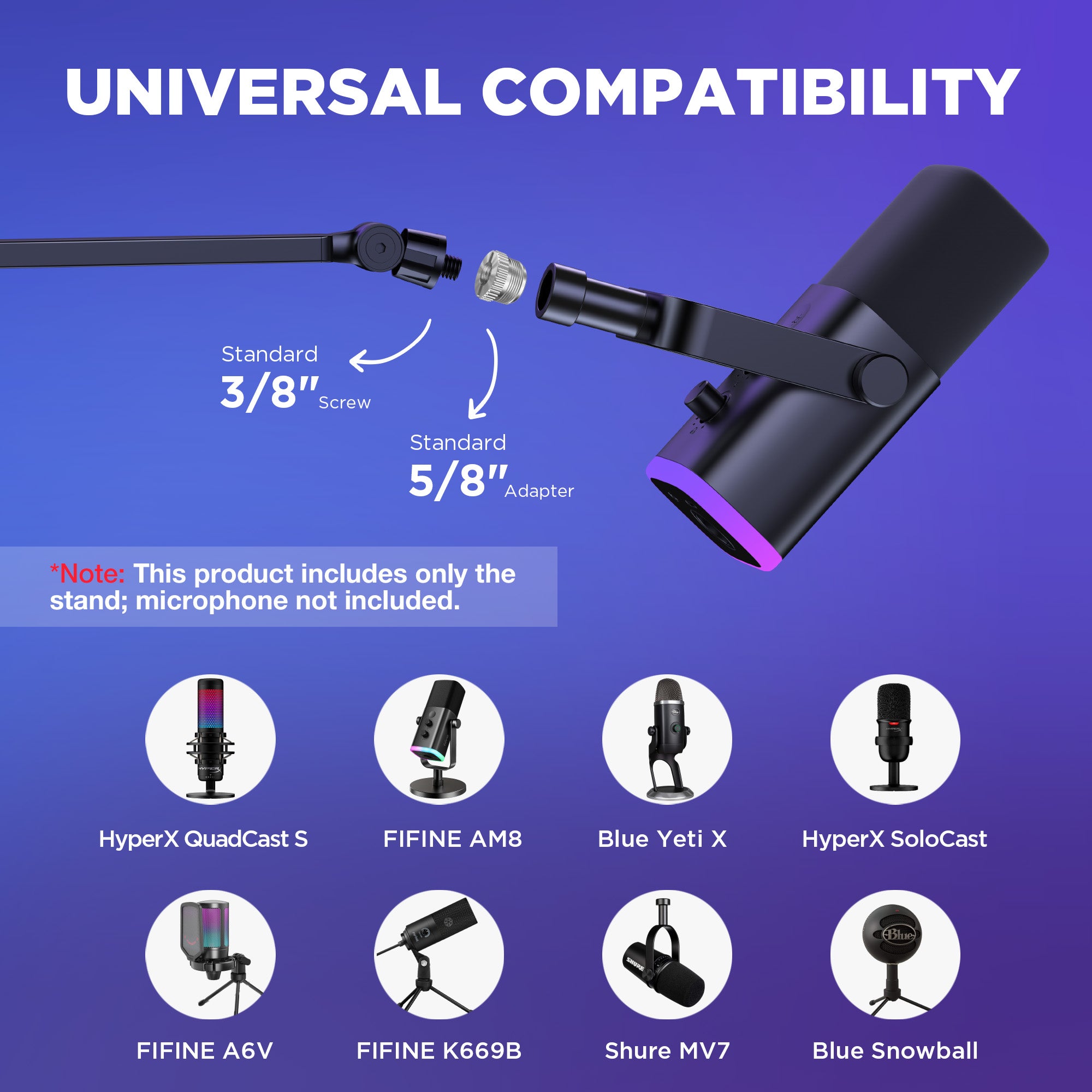 InnoGear Boom Arm, 360° Rotatable Low Profile Mic Arm Microphone Stand