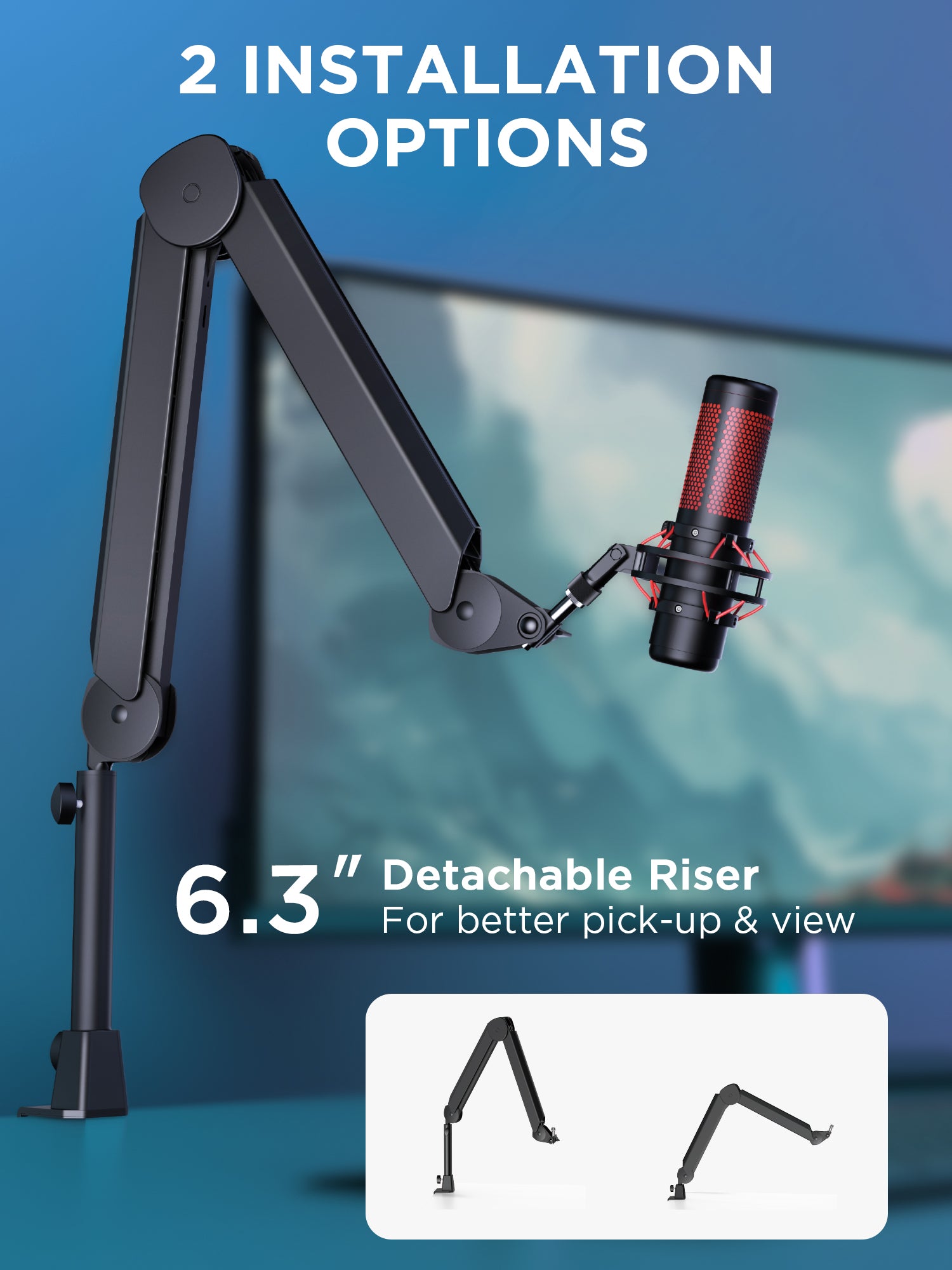 InnoGear Mic Arm, Boom Arm with Cable Management Channels Microphone S