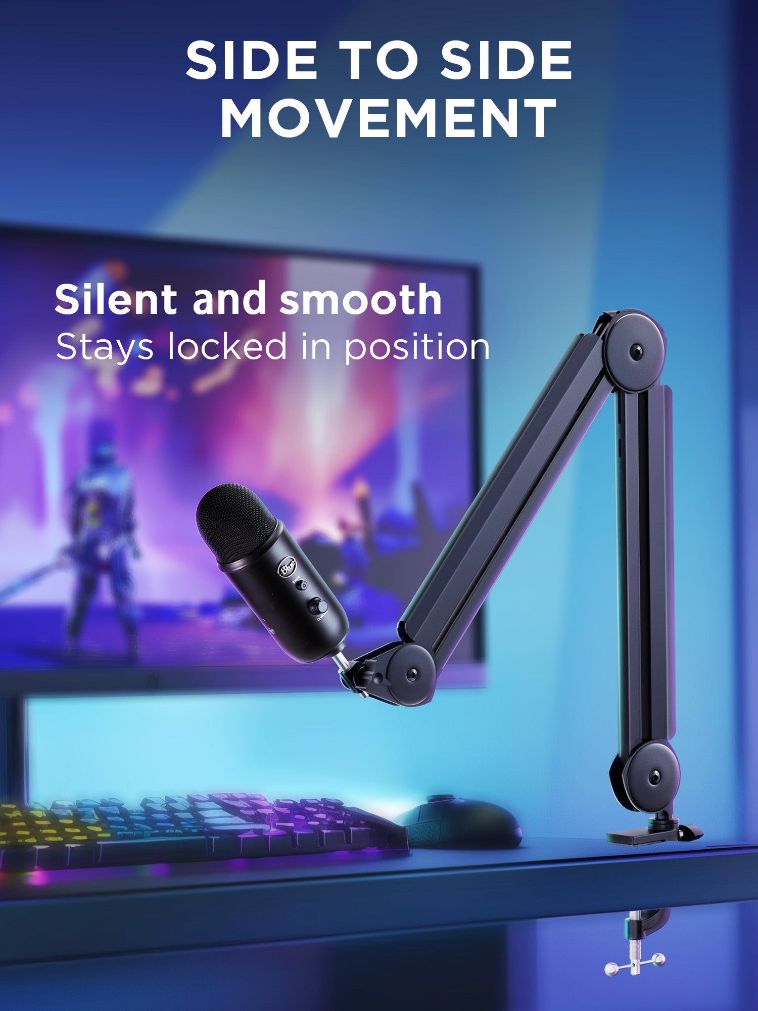 InnoGear Mic Stand, Boom Arm Microphone Stand Desk with Mount Clamp Ca