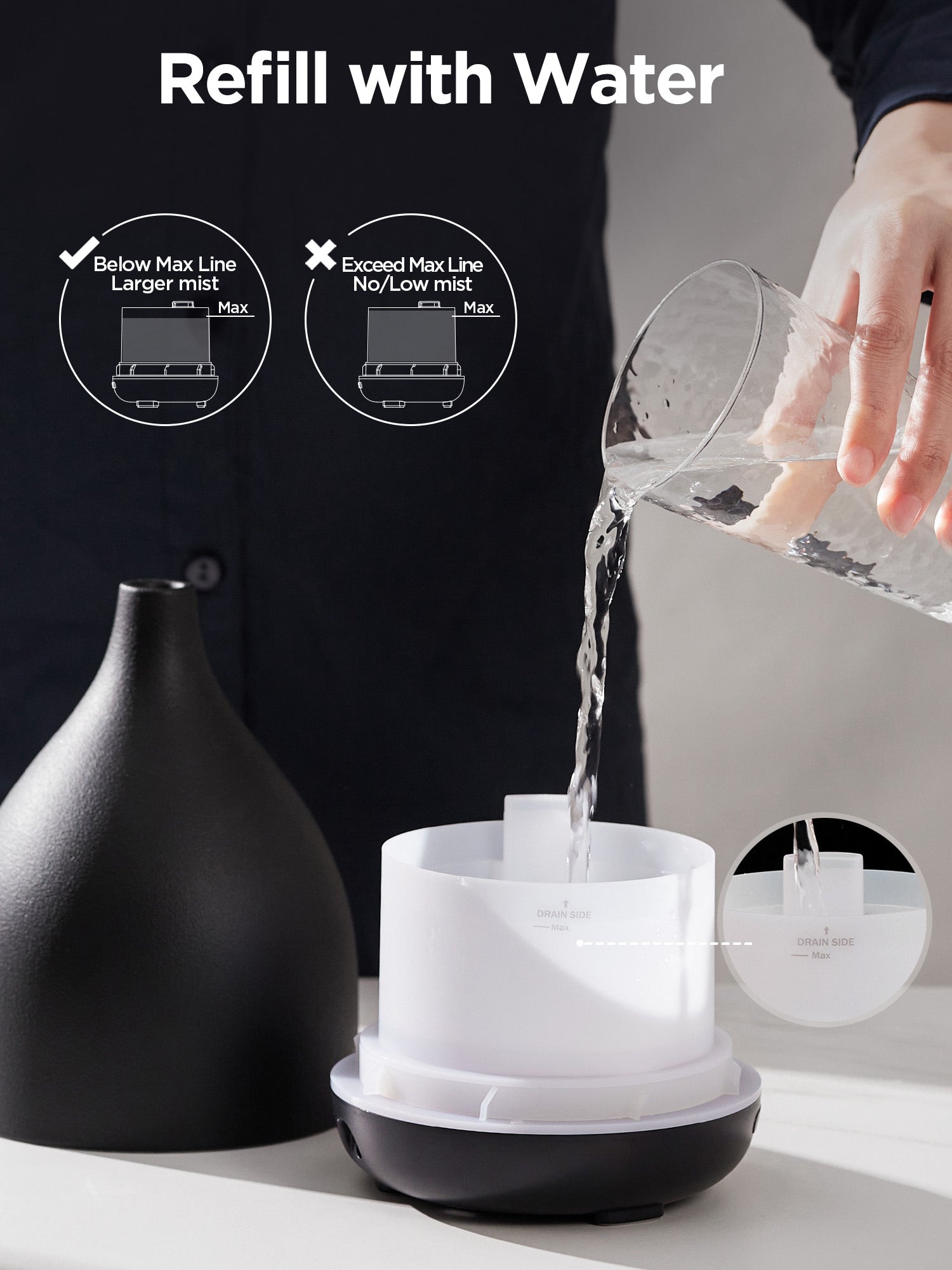 InnoGear Oil Diffuser, 300ML Ceramic Diffuser for Essential Oils Handc