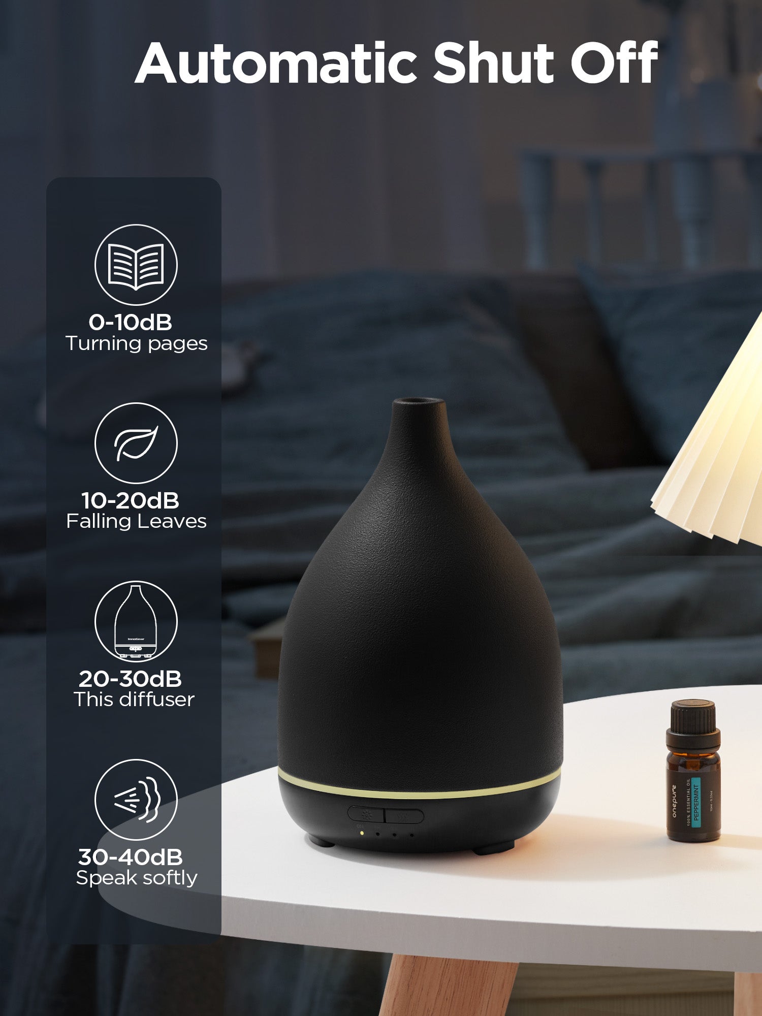 InnoGear Oil Diffuser, 300ML Ceramic Diffuser for Essential Oils Handc
