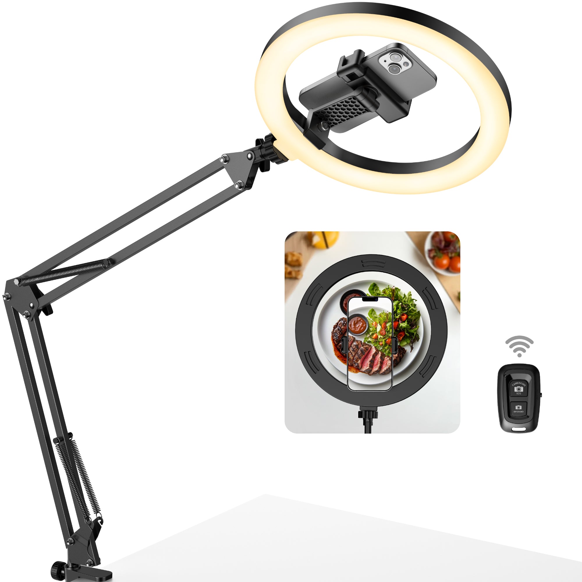 InnoGear Ring Light for Iphone, 10" Selfie Ring Light with Arm Stand O