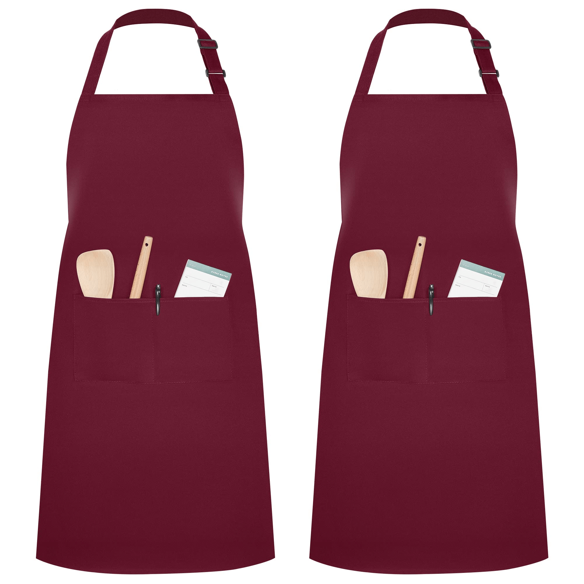 InnoGear 2 Pack Unisex Adjustable Bib Apron with 2 Pockets Cooking Kit