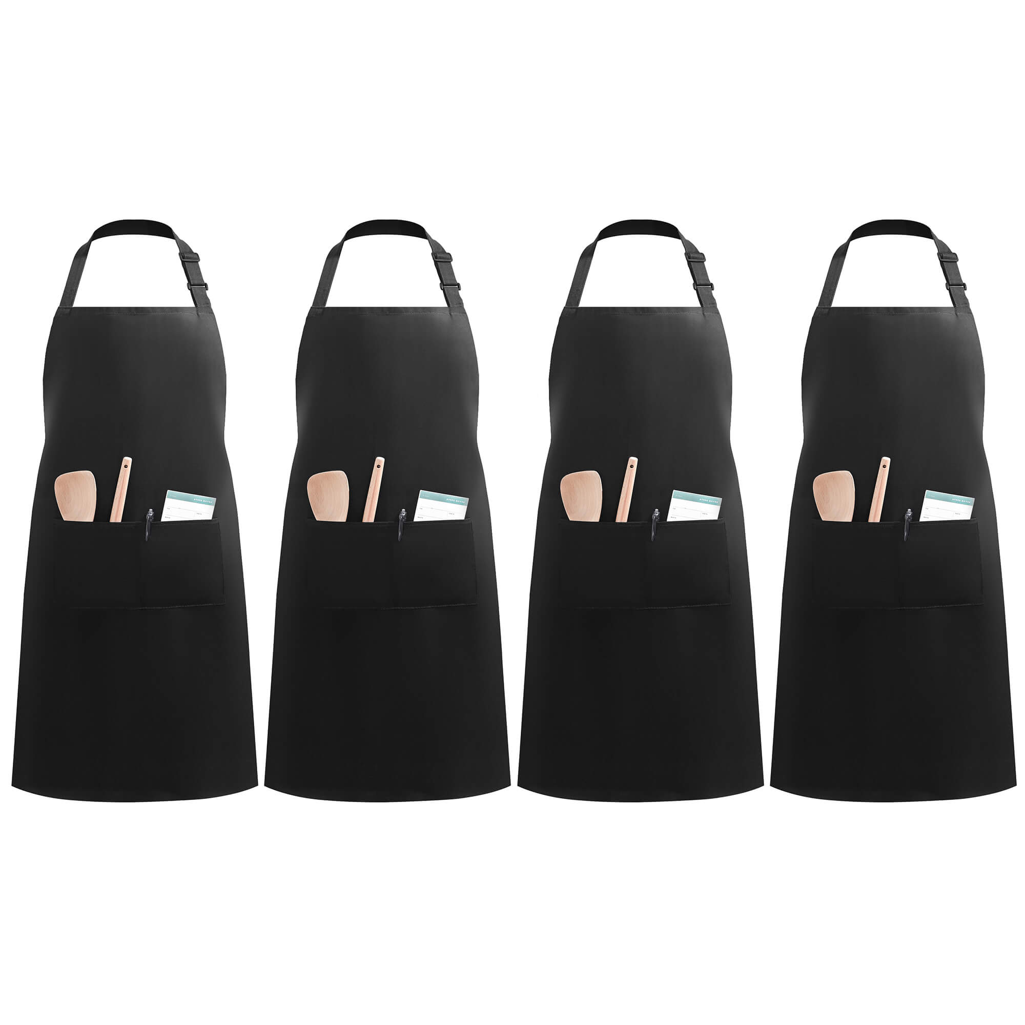 InnoGear 4 Packs Apron, Unisex Adjustable Apron with Pockets for Home